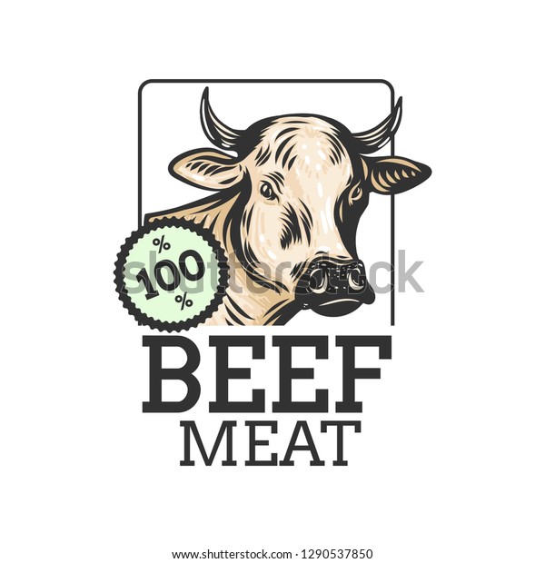 Meat Label Isolated On White Vector Stock Vector (Royalty Free ...