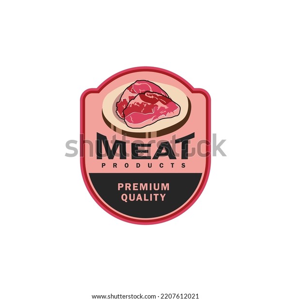 Meat Label Logo Template Design Concept Stock Vector (Royalty Free ...