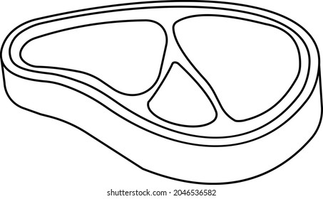 Meat Outline Vector Art Illustration Stock Vector (Royalty Free ...