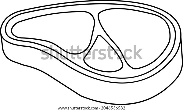 Meat Outline Vector Art Illustration Stock Vector (Royalty Free ...