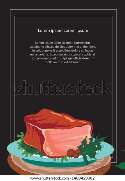 Meat Restaurant Menu Set Food Vector Stock Vector (Royalty Free ...