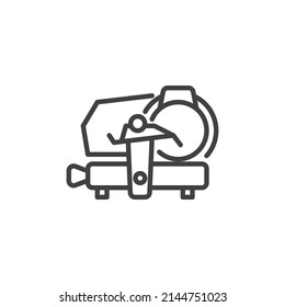 Meat Slicer Machine Line Icon Linear Stock Vector (Royalty Free ...