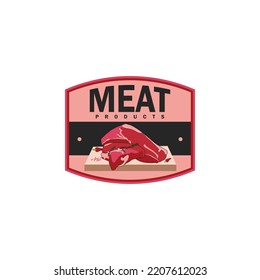 Meat Sticker Label Template Design Isolated Stock Vector (Royalty Free ...