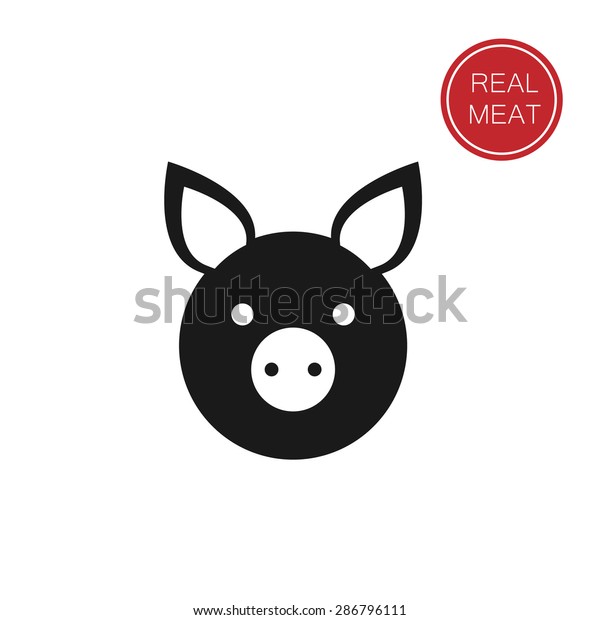 Meat Template Sign Logo Icon Grocery Stock Vector (Royalty Free ...