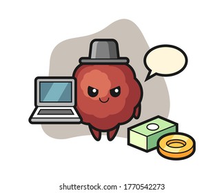 Meatball Cartoon Hacker Stock Vector (Royalty Free) 1770542273 ...