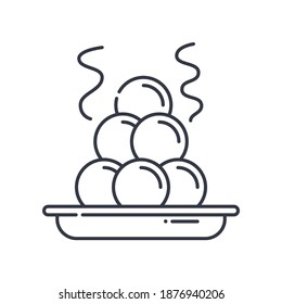 Meatball Concept Icon Linear Isolated Illustration Stock Vector ...