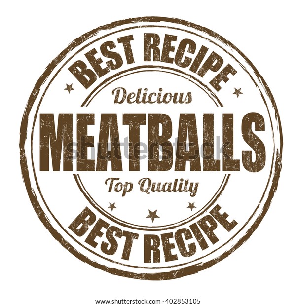 Meatballs Grunge Rubber Stamp On White Stock Vector (Royalty Free ...