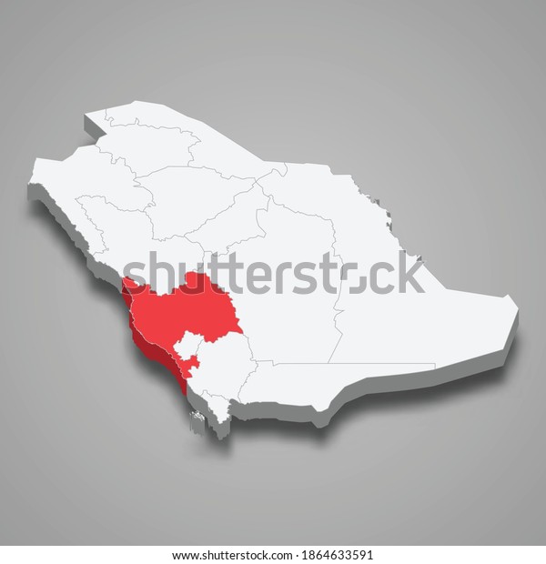 Mecca Region Location Within Saudi Arabia Stock Vector (Royalty Free ...