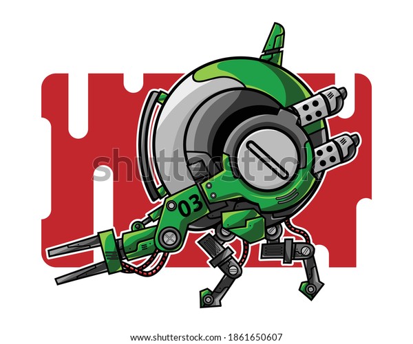 Mech Character Vector Illustration Good Background Stock Vector ...