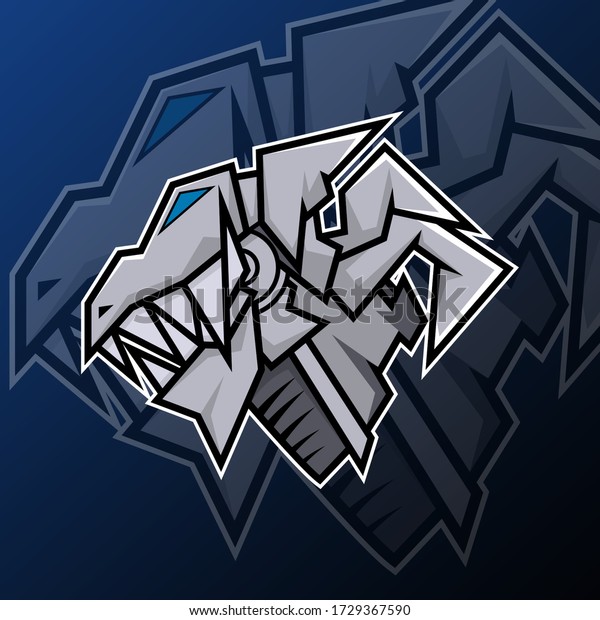 Mecha Dragon Lizard Monster Robotic Logo Stock Vector (Royalty Free ...