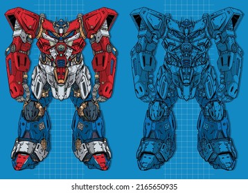 Mecha Robot Illustration Perfect Design Stock Vector (Royalty Free ...