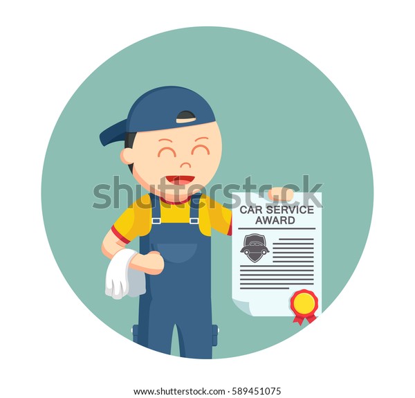 Mechanic Certificate Car Award Circle Background Stock Vector (Royalty ...