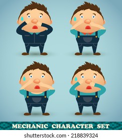 Mechanic Character Set Stock Vector (Royalty Free) 218839324 | Shutterstock