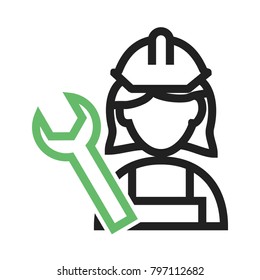 Mechanic Female Icon Stock Vector (Royalty Free) 797112682 | Shutterstock