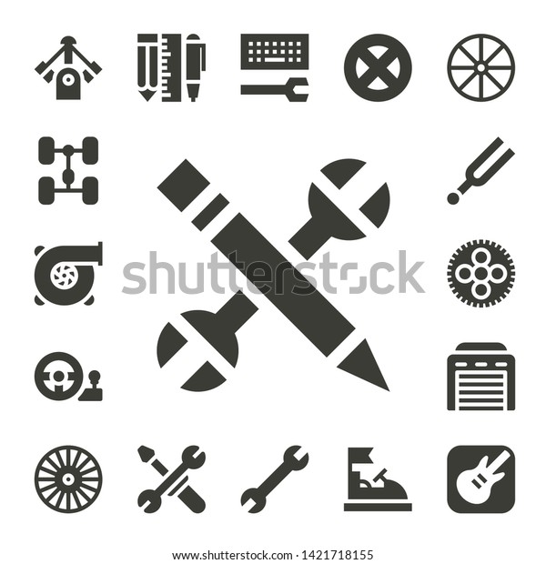 Mechanic Icon Set 17 Filled Mechanic Stock Vector (Royalty Free ...