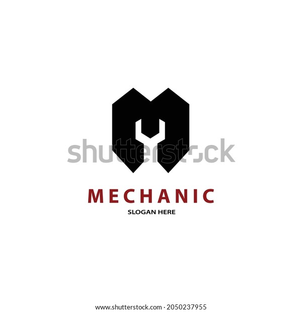 Mechanic Logo Simple Letter M Wrench Stock Vector (Royalty Free ...