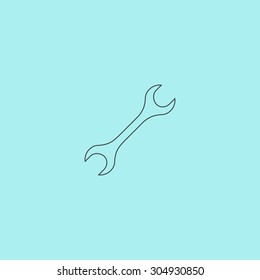 Mechanic Wrench Simple Outline Flat Vector Stock Vector (Royalty Free ...