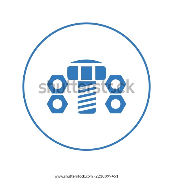 Mechanical Bolt Screw Nuts Icon Circle Stock Vector (Royalty Free ...