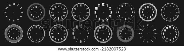 Mechanical Clock Faces Arabic Numerals Bezel 库存矢量图（免版税）2182007523 ...