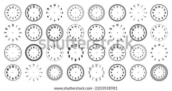Mechanical Clock Faces Arabic Numerals Bezel Stock Vector (Royalty Free ...