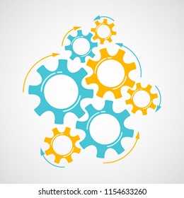 Mechanical Cogs Technology Vector Illustration Cooperation Stock Vector ...