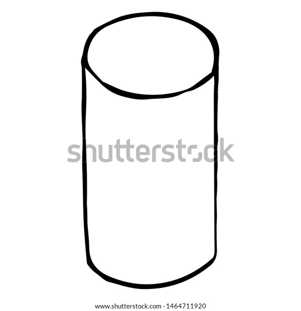 Mechanical Drawing Cylinder Simple Isolated Geometrical Stock Vector ...