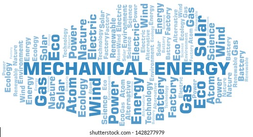 Mechanical Energy Word Cloud Wordcloud Made Stock Vector (Royalty Free ...