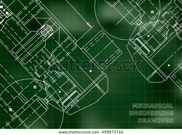 Mechanical Engineering Drawing Blueprints Cover Background Stock Vector ...