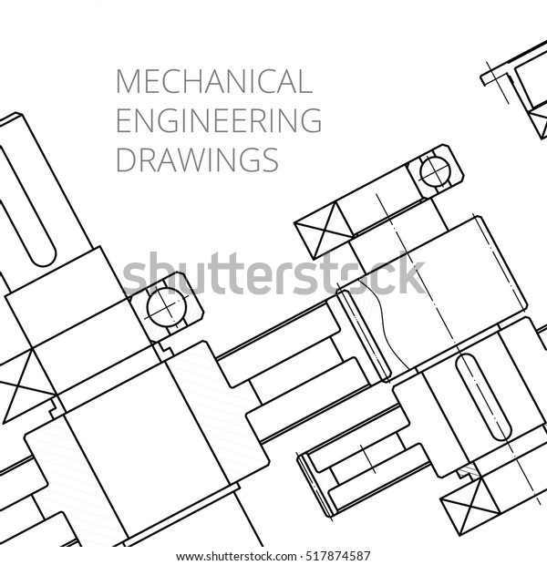 Mechanical Engineering Drawing Blueprints Mechanics Engineer Stock ...