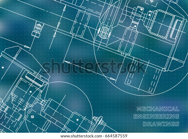 Mechanical Engineering Drawing Blueprints Mechanics Cover Stock Vector ...