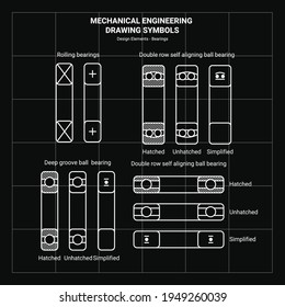 Mechanical Engineering Drawing Symbol Design Elements Stock Vector ...