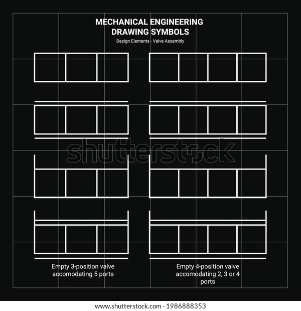 Vektor Stok Mechanical Engineering Drawing Symbol Design Elements ...