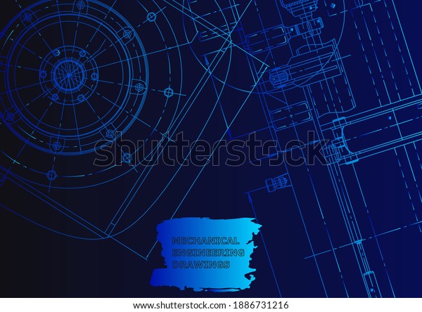 Mechanical engineering drawing. Engineering wallpaper. Cover, flyer ...