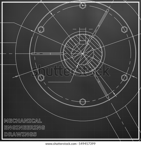 Mechanical Engineering Drawings Engineering Illustration Black Stock ...