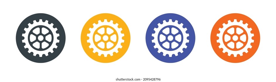 Mechanical Gears Icon Set Isolated On Stock Vector (Royalty Free ...