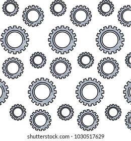 Mechanical Gears Wheel Technology Pattern Stock Vector (Royalty Free ...