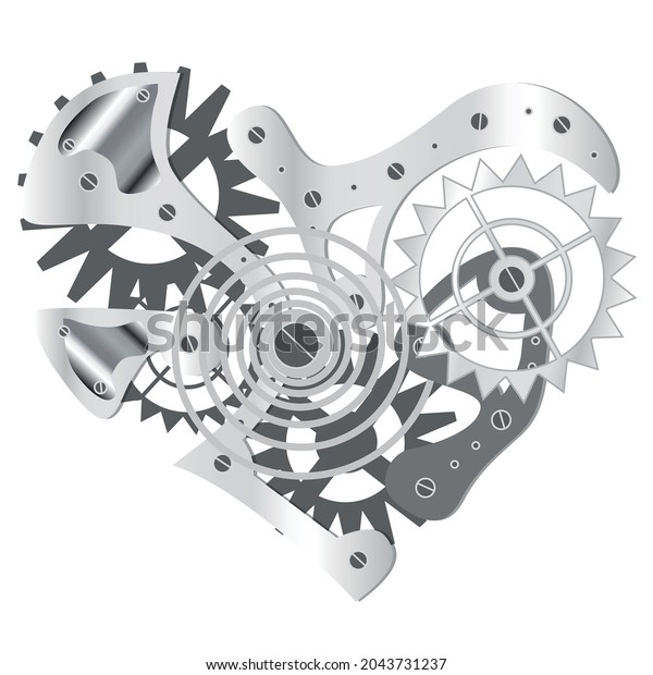 Mechanical Heart Symbol Vector Icon Steampunk Stock Vector (Royalty ...