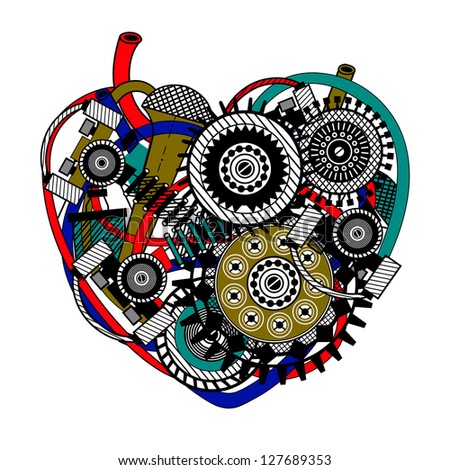 Mechanical Heart Vector Illustration Stock Vector (Royalty Free ...
