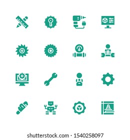 Mechanical Icon Set Collection 16 Filled Stock Vector (Royalty Free ...