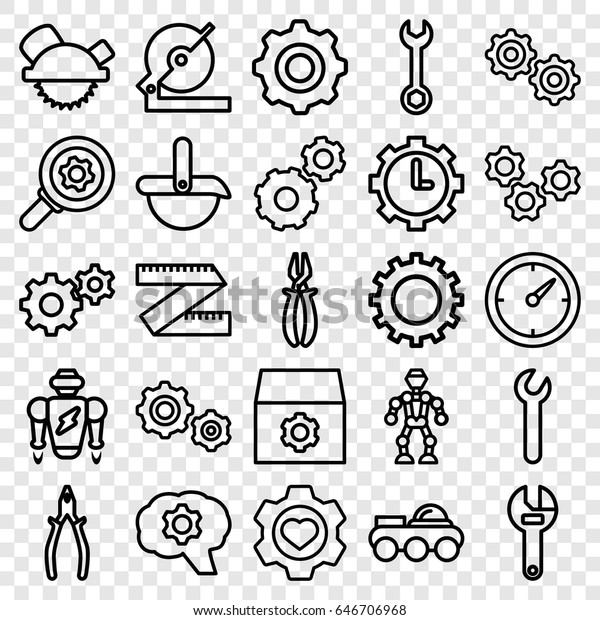 Mechanical Icons Set Set 25 Mechanical Stock Vector (Royalty Free) 646706968 | Shutterstock