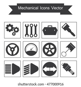 Mechanical Icons Set Vector Stock Vector (Royalty Free) 477000916 ...