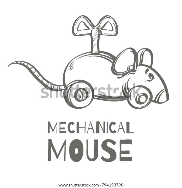Mechanical Mouse Toy Cats Outline Vector Stock Vector (Royalty Free ...