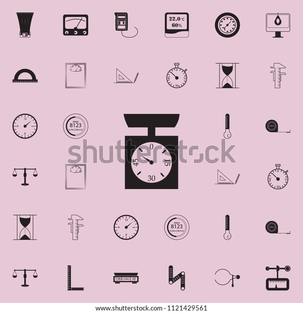 Mechanical Scales Icon Detailed Set Measuring Stock Vector (Royalty ...