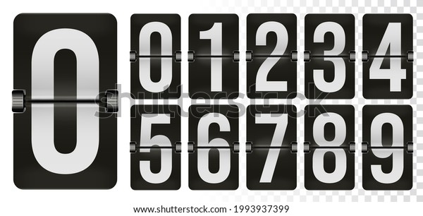 Mechanical Scoreboard Number Set Flip Clock Stock Vector (Royalty Free ...