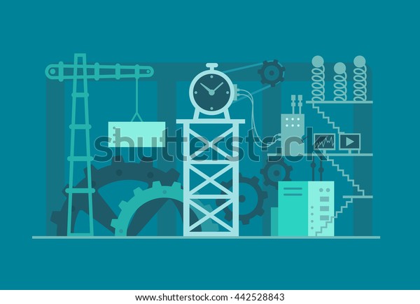 Mechanism Clock Industrial Stock Vector (Royalty Free) 442528843 ...