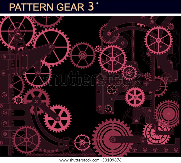Mechanism Red Color On Black Background Stock Vector (Royalty Free ...