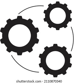 Mechanism Three Gears Concept Technical Engineering Stock Vector ...