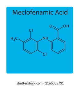 Meclofenamic Acid Molecular Structure Flat Skeletal Stock Vector ...