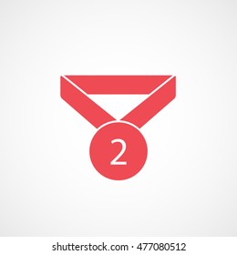 Medal Award Second Place Red Flat Stock Vector (Royalty Free) 477080512 ...