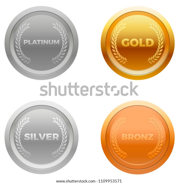 Medal Award Vector Four Colors Platinum Stock Vector (Royalty Free ...